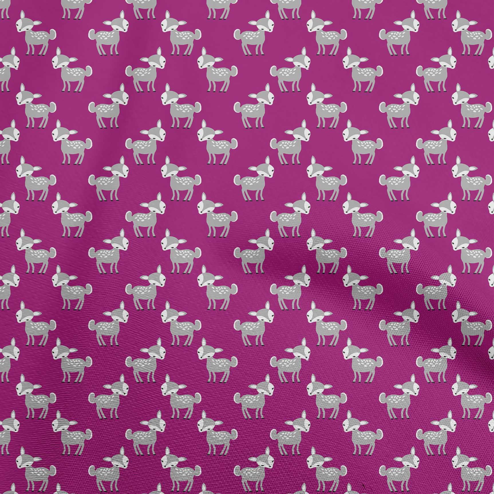 oneOone Velvet Dark Magenta Fabric Animal Fabric For Sewing Printed ...