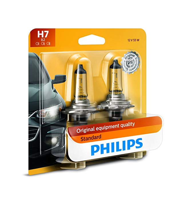 Philips H7 Standard Halogen Replacement Headlight Bulb 2 Pack