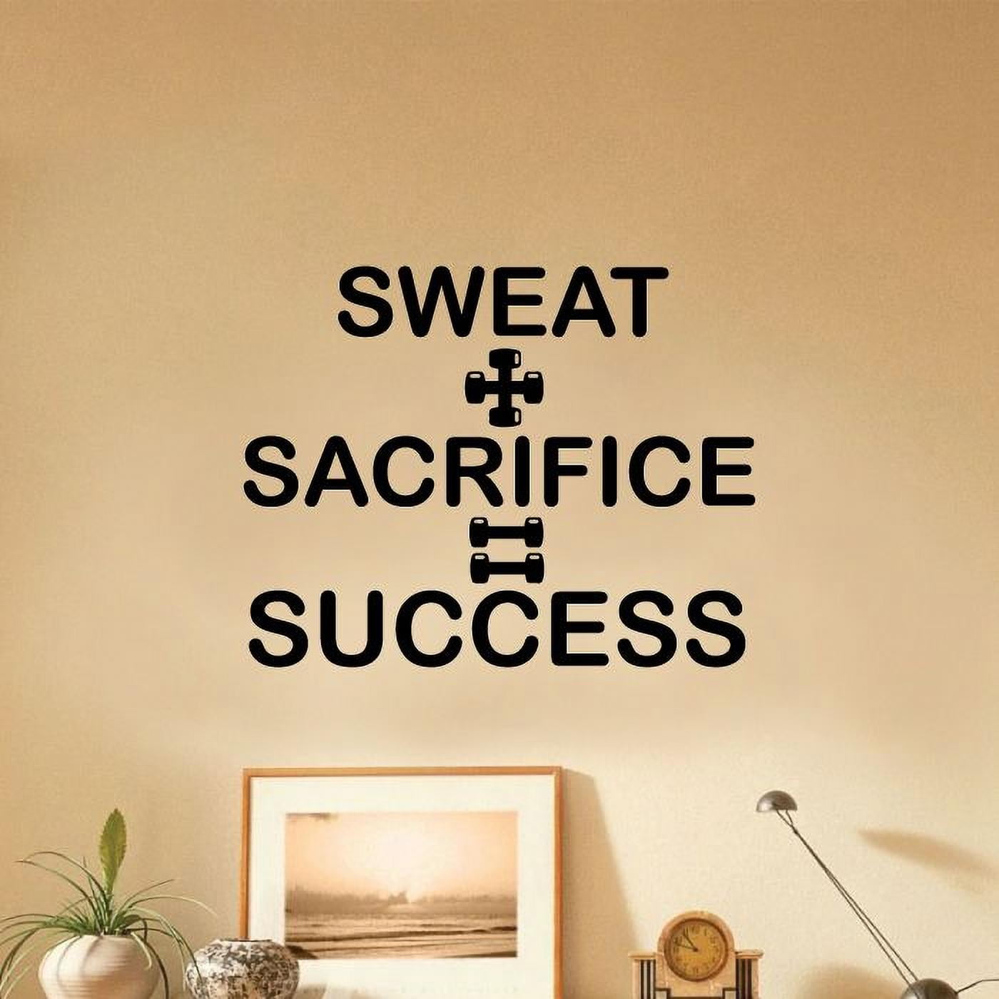 Sweat + Sacrifice = Success Small Dumbells Silhouette Exercise ...