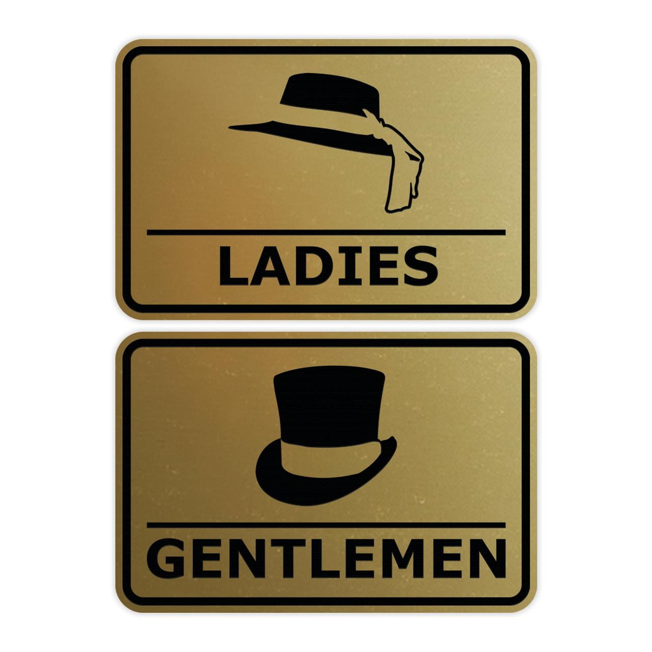 Classic Framed Ladies And Gentlemen Sign Set (Brushed Gold) - Large - Walmart.com