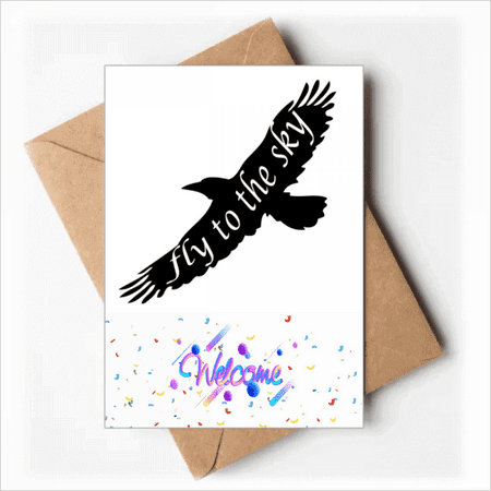 Black Animal Eagle Outline Natural Welcome Back Greeting Cards ...