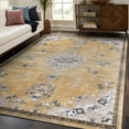 Beverly Rug Machine Washable Easy Cleaning Indoor Non-Slip Rugs Yellow ...