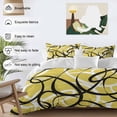 Abstract Wave Line Duvet Cover Set Full Size, Black White Yellow ...