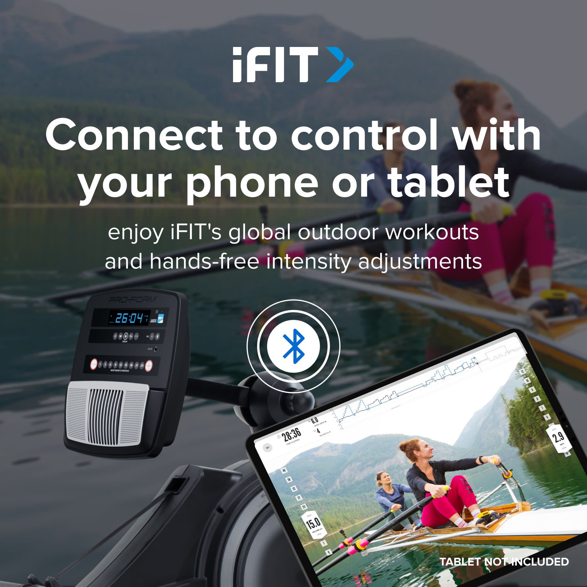 ProForm 750R; Rower with 5” Display, Built-In Tablet Holder and ...