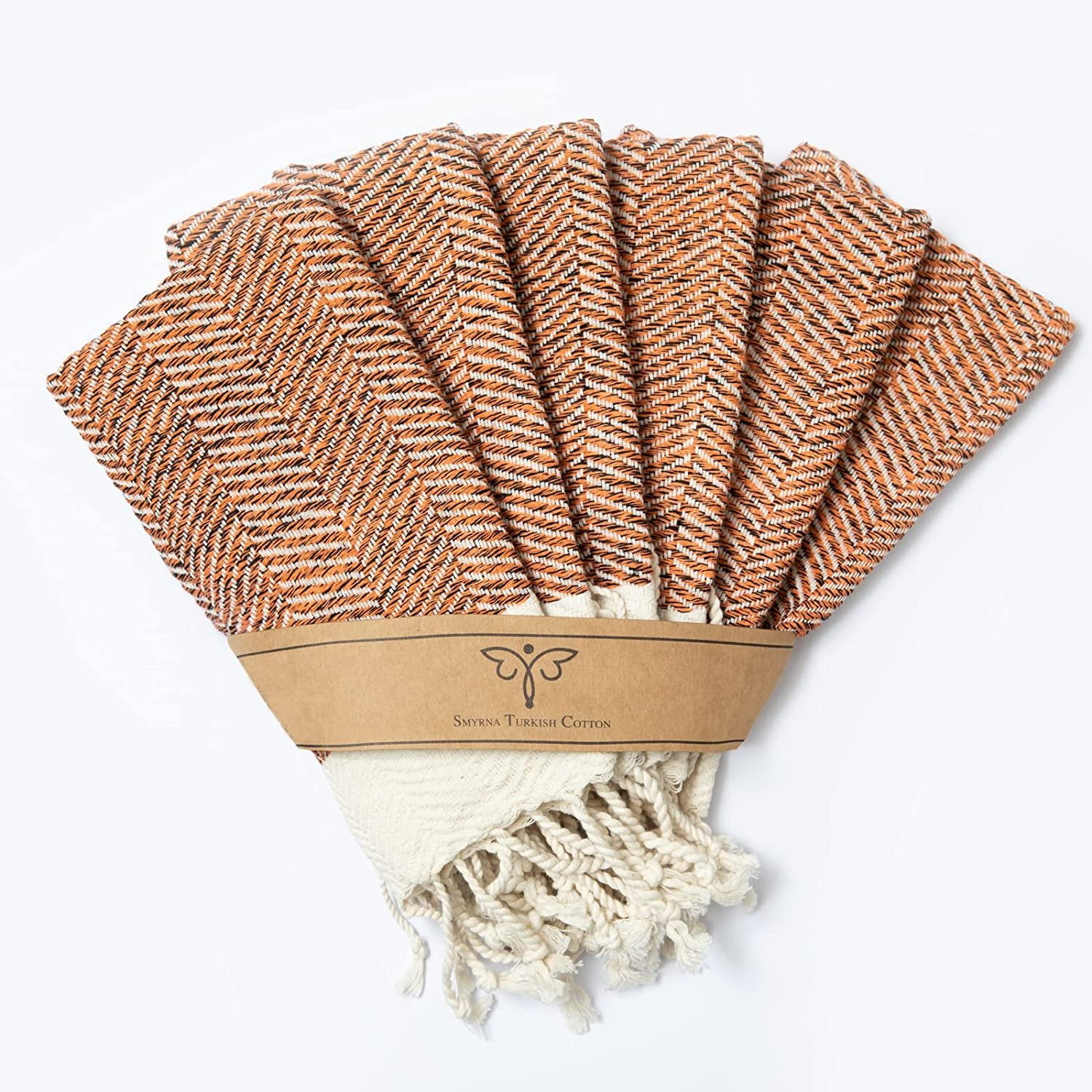 Smyrna Turkish Cotton Kitchen Dish Towels Herringbone Series Pack of 6 ...