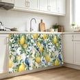 Botanical Lemon Cabinet Curtains for Shelves, Watercolor Blue Birds ...