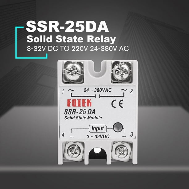 Solid State Relay DC-AC 10A 25A 40A 60A 80A 100A 12V 3-32V DC TO 220V 24-380V AC Load Single ...