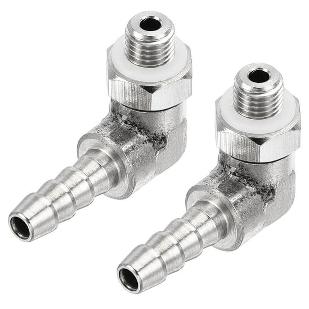 Uxcell Copper Hose Barb Fitting Elbow 4mm Barbed M6x0.75 Male Thread ...