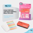 Enday Chalkboard Chalk Set with Art Eraser, 12 Pcs White Chalk & 12 Pcs ...