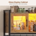 Bakers Rack with Power Outlet and LED Light, 47.2'' Microwave Stand ...