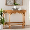 Bali & Pari Palm Bohemian Honey Scallop Rattan Metal Console Table for ...