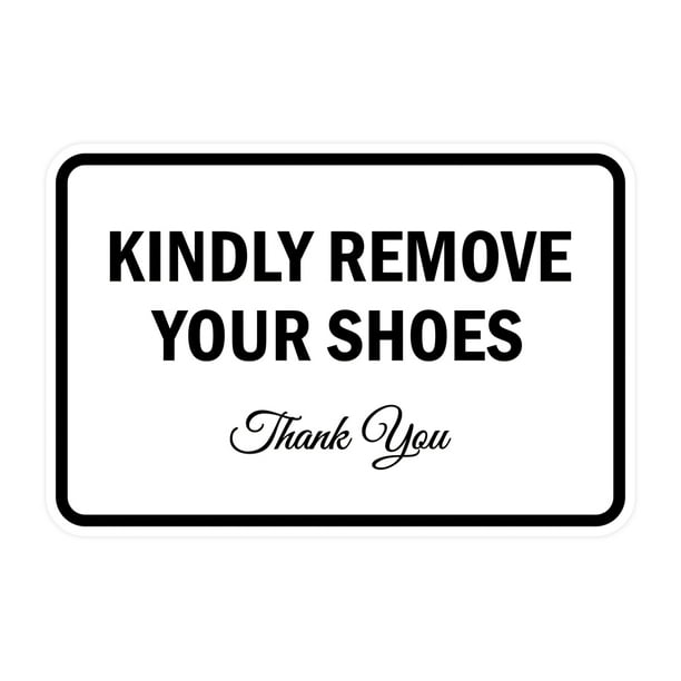 Classic Framed Kindly Remove Your Shoes (White) - Small - Walmart.com