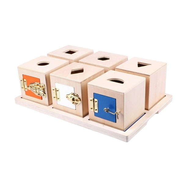 STARTIST Cubes Lock Box latches Montessori Toy Unlocking Toys Activity ...