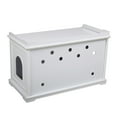 Pefilos 37" Enclosed Litter Box Enclosure Hidden Cat Washroom Bench,Cat ...
