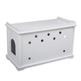 Pefilos 37" Enclosed Litter Box Enclosure Hidden Cat Washroom Bench,Cat ...