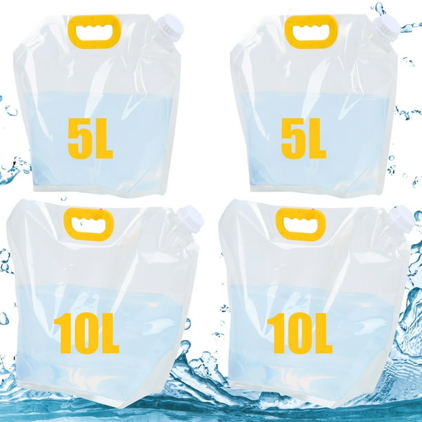 Royalbelle 4pcs Outdoor Portable Water Bags Transparent Foldable No ...