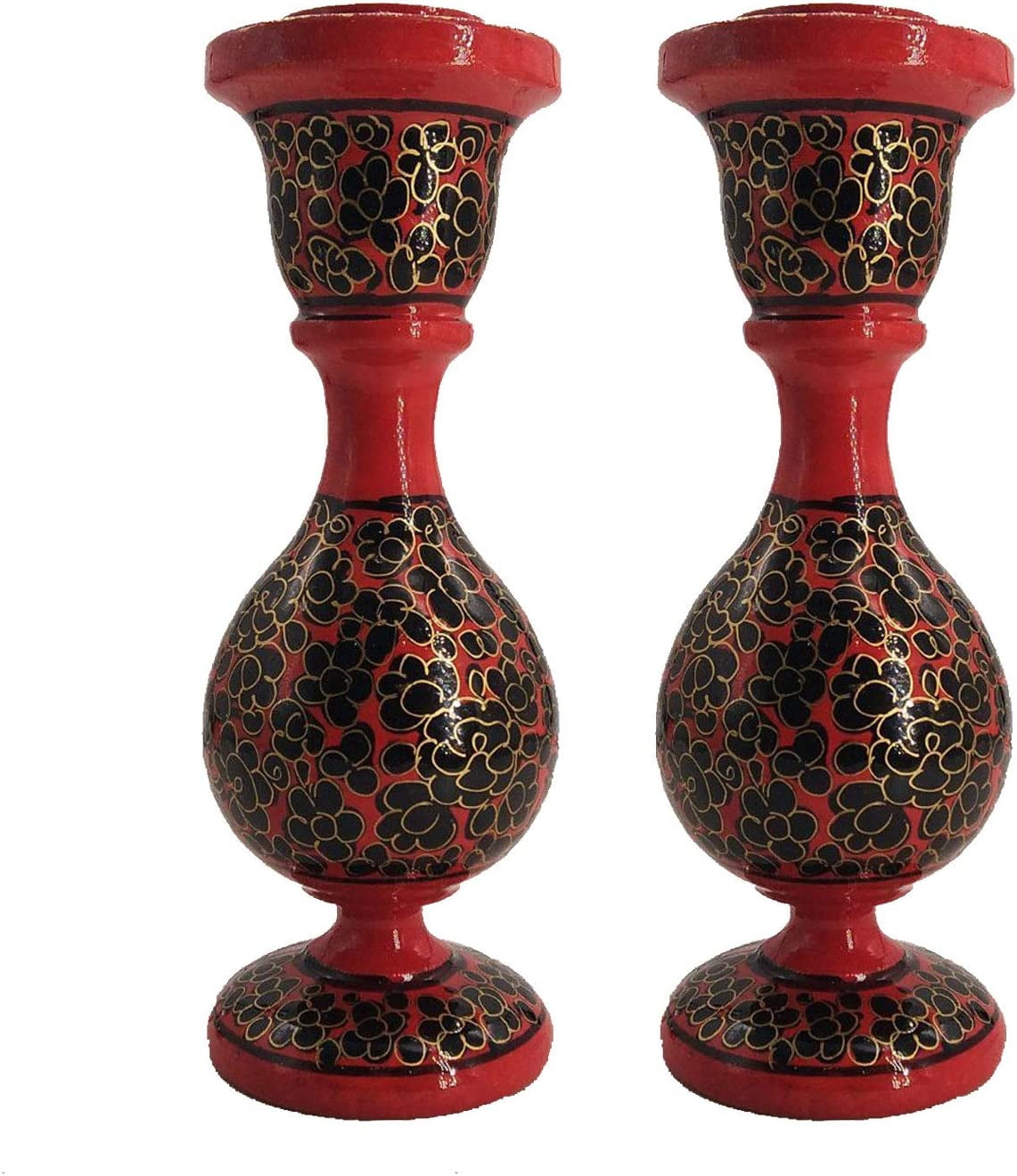 India Meets India Papier Mache Candlesticks Holder Set of 2 Candle ...