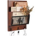 AOOOWER Handcrafted Wooden Entryway Organizer With Key Hook For ...