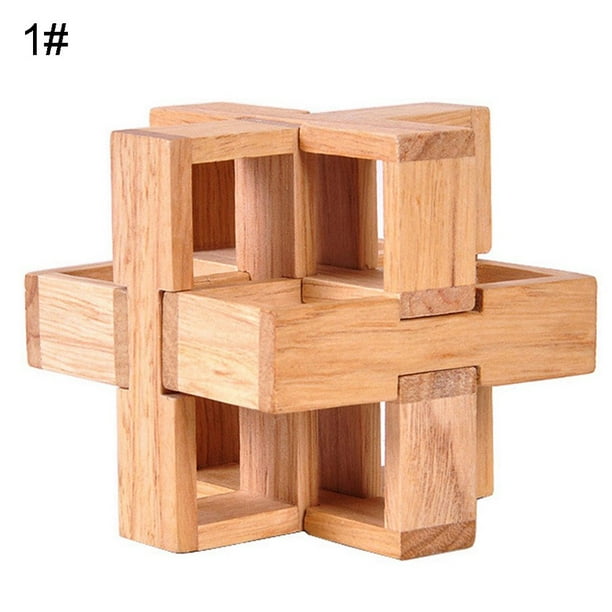EIMELI Classic Wooden Puzzle Cube Ball Kongming Luban Lock Brain Teaser ...