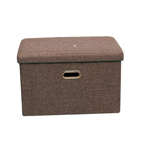 Foldable Storage Pouffe with Lid Footstool Foot Stool Rectangle Space ...