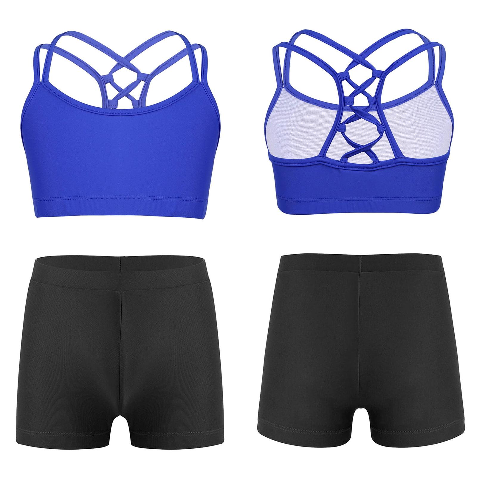 MSemis Kids Girls Two-pieces Swimsuit Spaghetti Strap Tops with Short ...