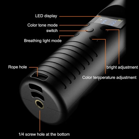 USB Rechargeable RGB Lighting Stick Photography LED Dimmable; The ...