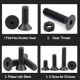 219 Pcs Black Metric M4 M5 M6 Flat Head Socket Cap Screws Countersunk ...