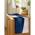 Burlap Table Runner 36 Inches Long, Navy Blue Color Block Abstract ...