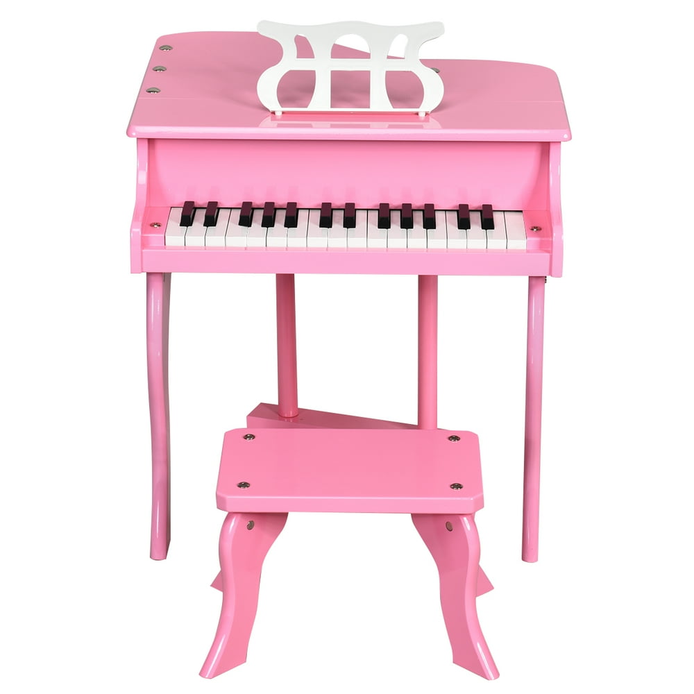 Topbuy Classical Kids Piano 30 Keys Wood Toy Mini Grand Piano with ...