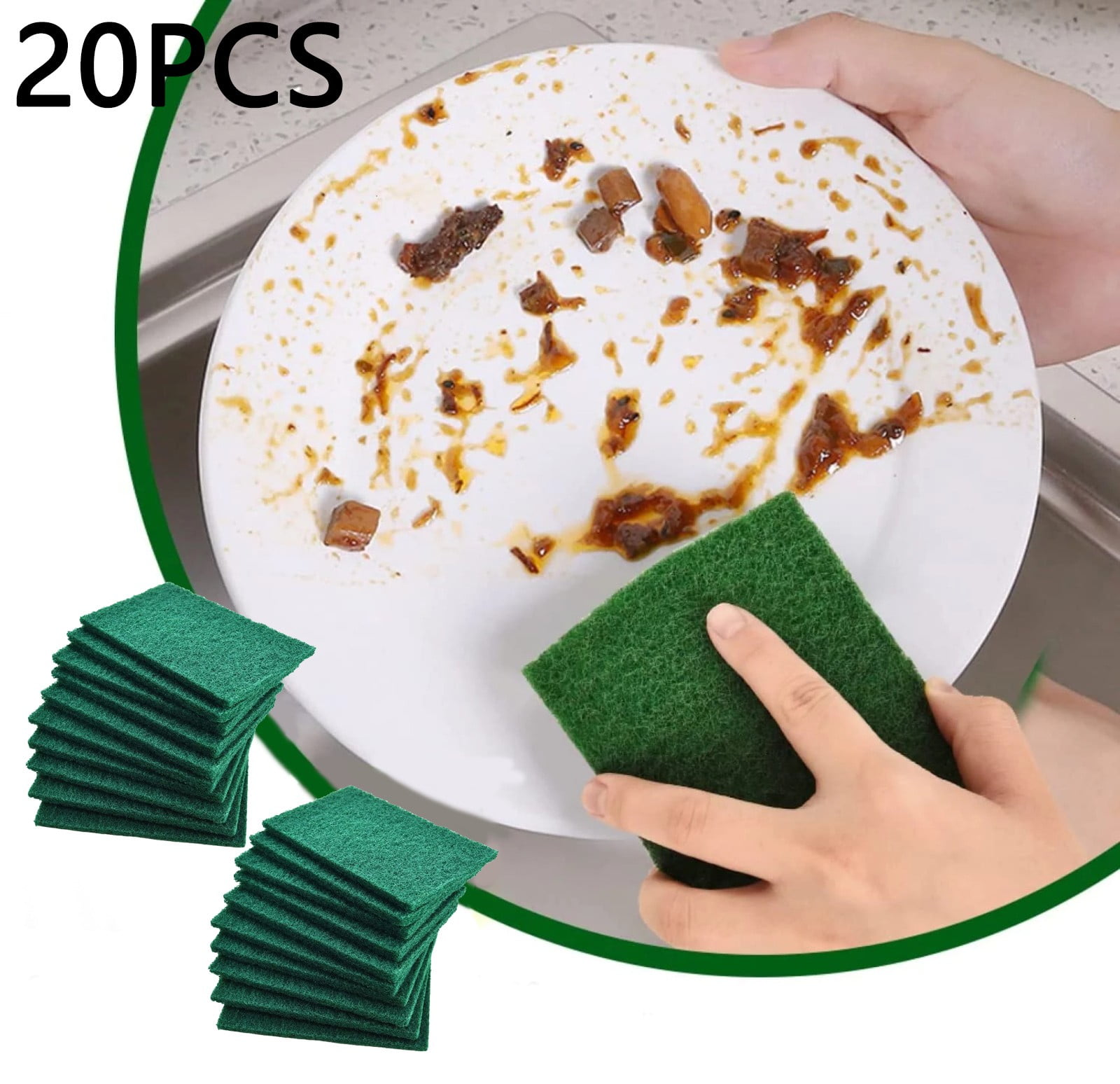 Clean 20 Pieces Of Scouring Pads, Canteen Kitchen Dishwashing Cloths ...