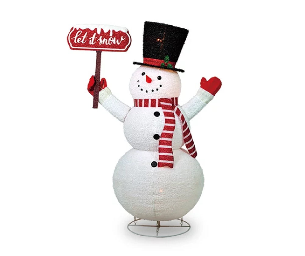 Light-Up Pop Up Holiday "Frosty The Snowman" with "Let It Snow" Sign ...