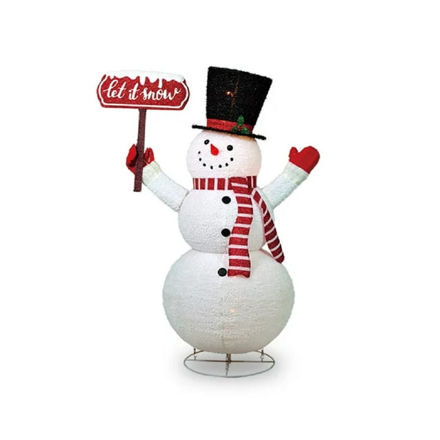 Light-Up Pop Up Holiday "Frosty The Snowman" with "Let It Snow" Sign ...