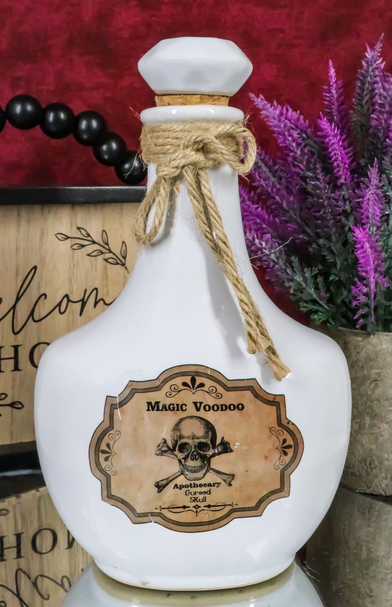 Ceramic Magic Voodoo Apothecary Cursed Skull Witch Poison Prop Potion Bottle - Walmart.com