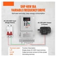 4KW 18A VFD Variable Frequency Drive, 5HP 3 Phase Motor Speed Controller 220V/240V, Adjustable ...