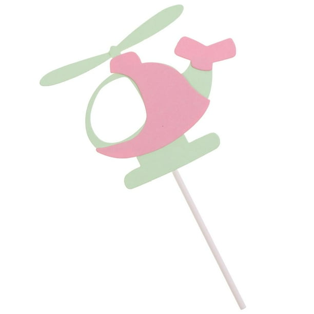 10pcs Helicopter Cake Cupcake Topper Food Picks Birthday Decorations ...