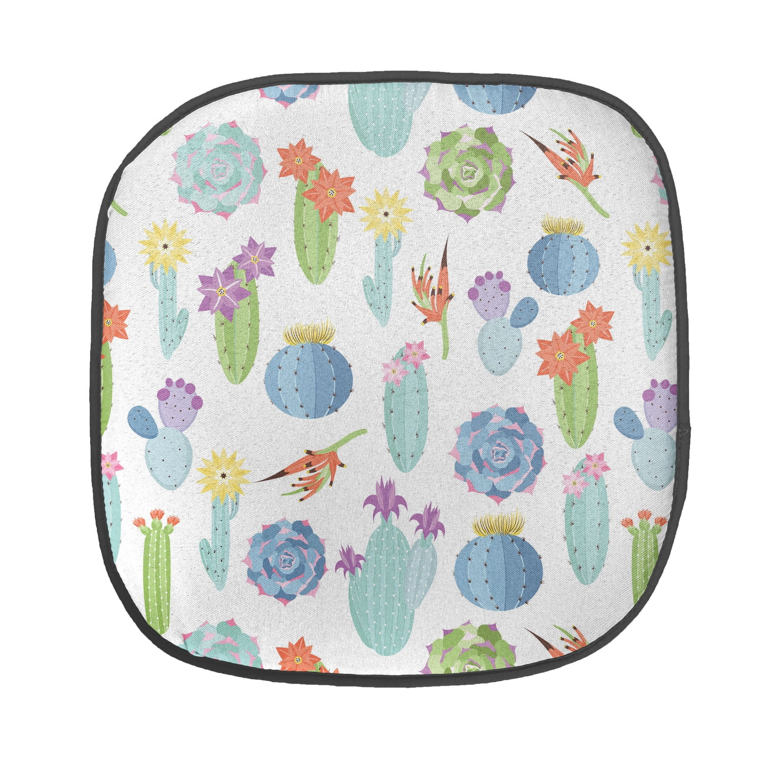 Succulent Chair Seating Cushion, Botanical Themed Pattern with Colorful ...