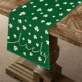 Euaioeiu St. Patrick's Day Table Runner Irish Green Clover Pattern Linen Tablecloth for Dining ...