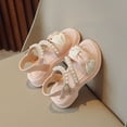 AUDeals Girls Open Toe Sandals Pearl Strap Bow Front Adjustable Buckle ...