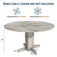47 Inch Farmhouse Round Dining Table, Seats 4-6 People, Sturdy Wood ...