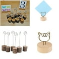 Masteelf Cat Shape Wooden Base Memo Photo Holder Paper Note Clip for ...