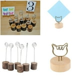 Masteelf Cat Shape Wooden Base Memo Photo Holder Paper Note Clip for ...