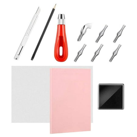 Rubber Stamp Making Kit with Stamp Block, Rubber Brayer Roller,Rubber ...