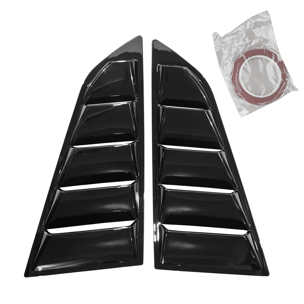 Ikon Motorsports Compatible with 14-19 Chevy Corvette C7 Classic Style Side Window Louvers Pair ...