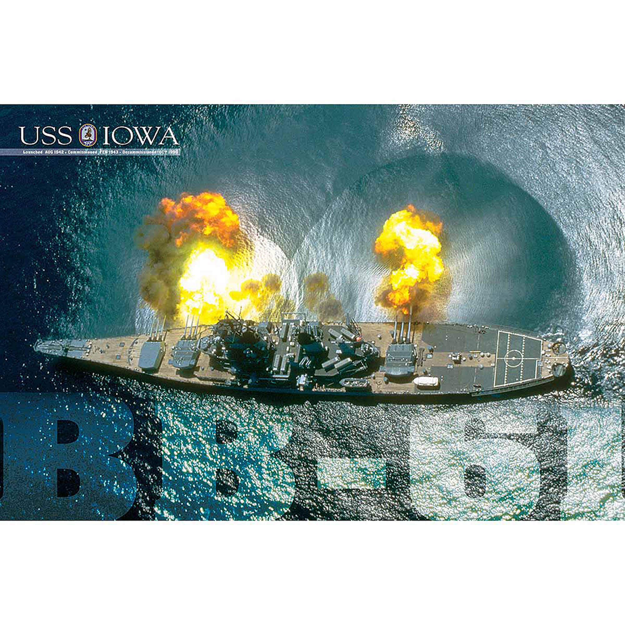 USS Iowa Guns firing Photography Art - Walmart.com