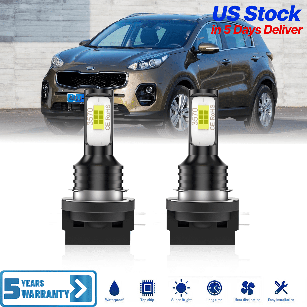 Click here for Aqj For Kia Sportage 2011-2016 Led Headlight Bulbs... prices