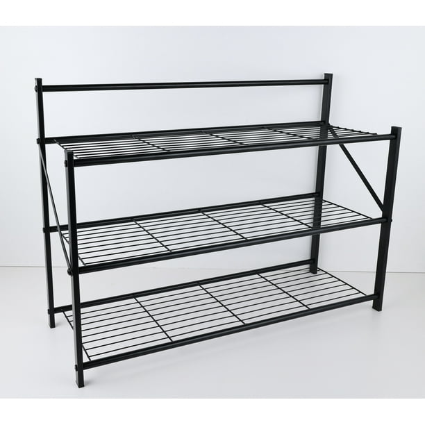 House 2 Home 27" Wide Foldable Metal Shelf / Shoe Rack, Powder Coated ...
