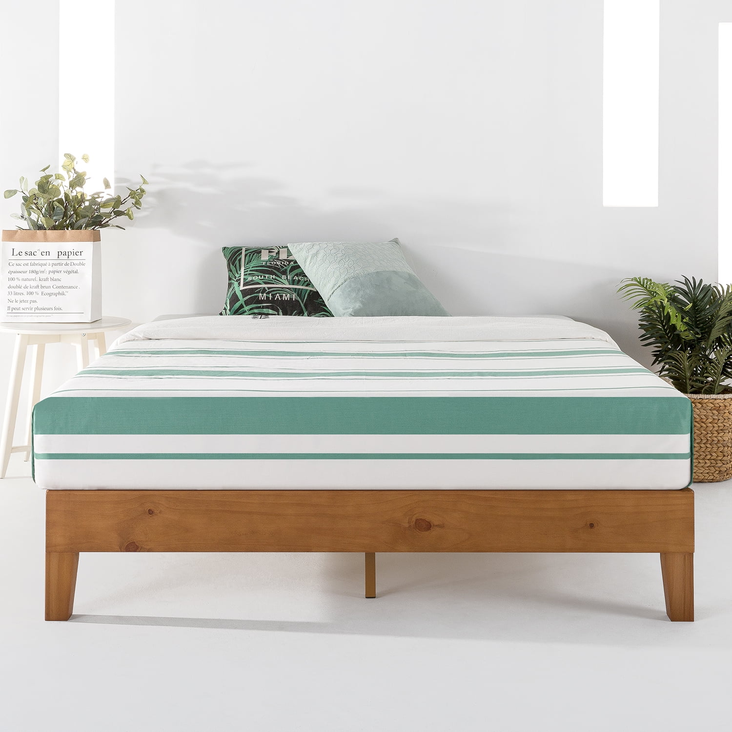 Mellow Naturalista Grand - 12 Inch Solid Wood Platform Bed with Wooden ...