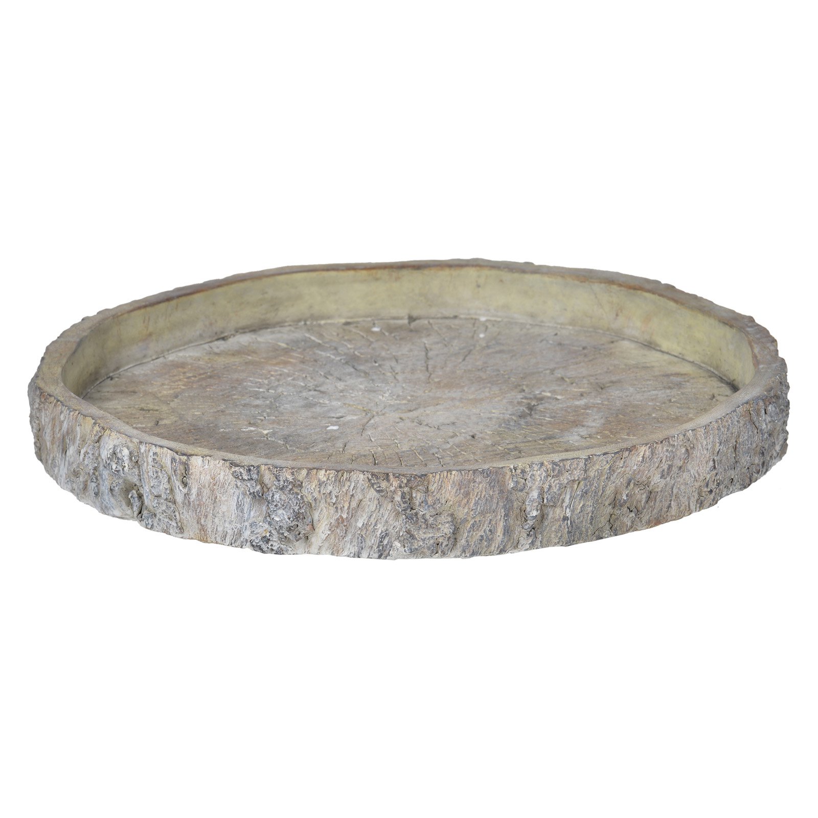 A&B Home 13" Faux Wood Round Plate-Color:Natural,Style:Naturalistic ...