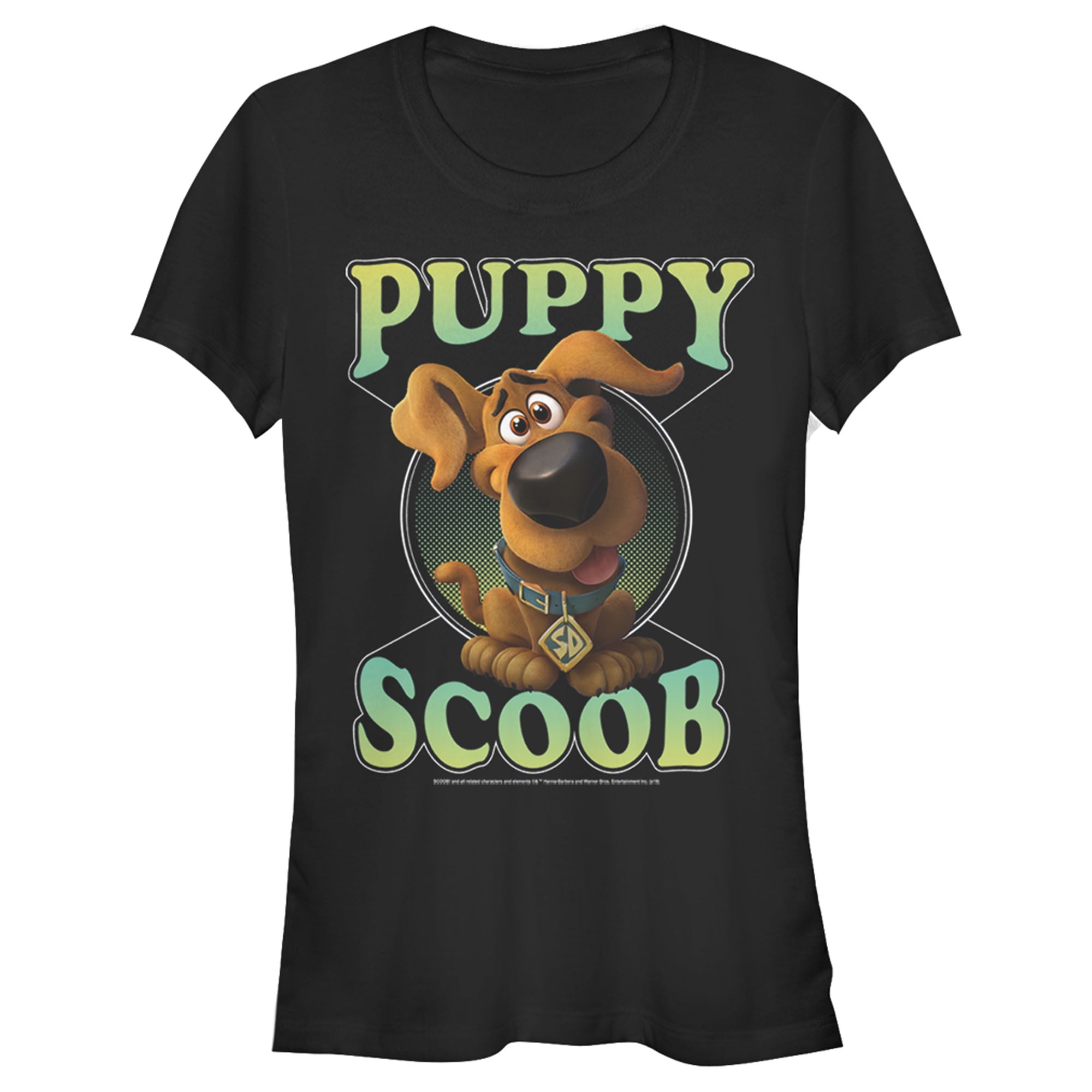 Junior's Scooby Doo Puppy Circle Graphic Tee Black Large - Walmart.com