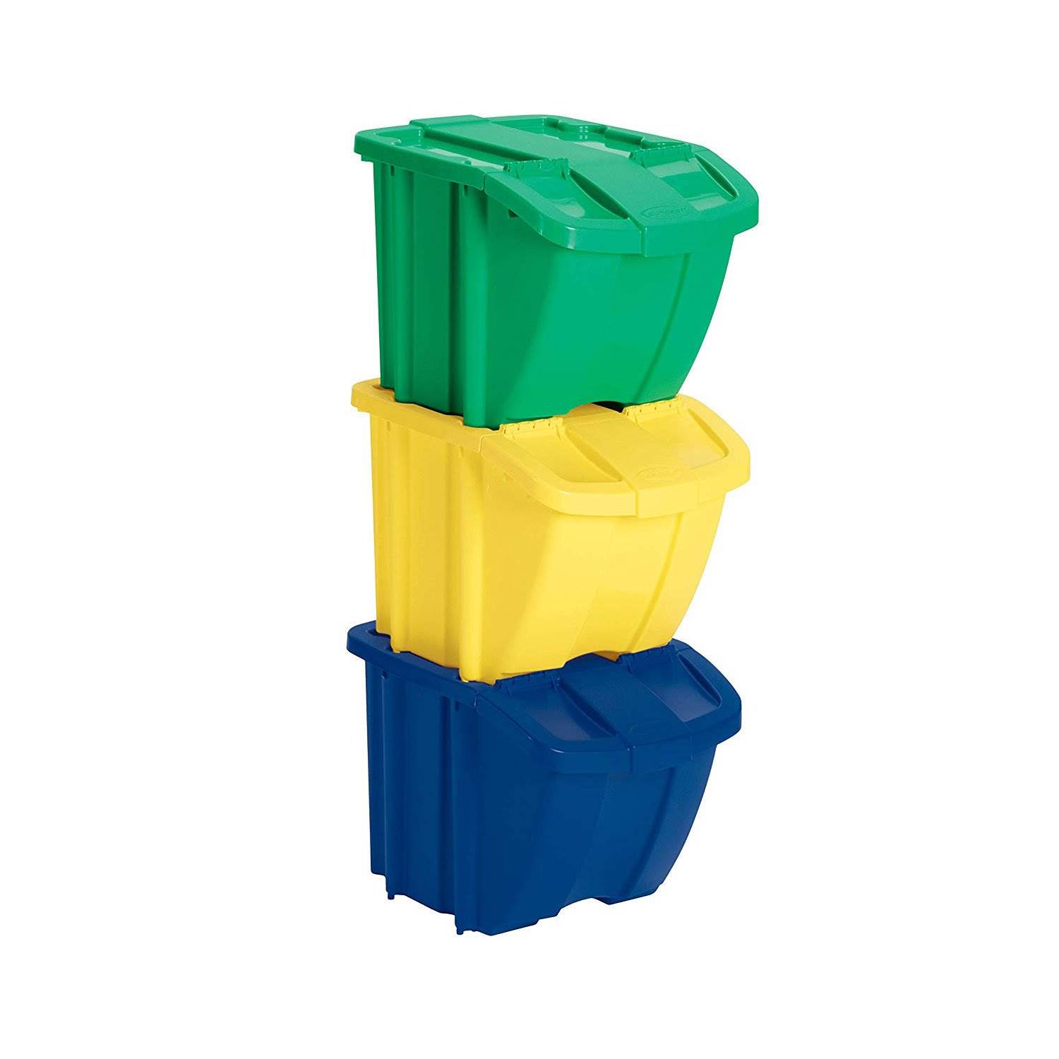 Suncast BH183PK Stackable Recycling Bin Containers Lids Multicolored Suncast BH183PK Stackable Recycling Bin Containers Lids Multicolored